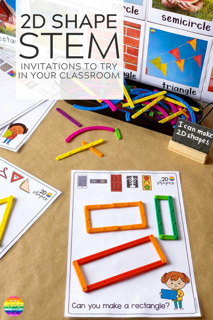 2D SHAPE STEM INVITATIONS TO TRY | you clever monkey