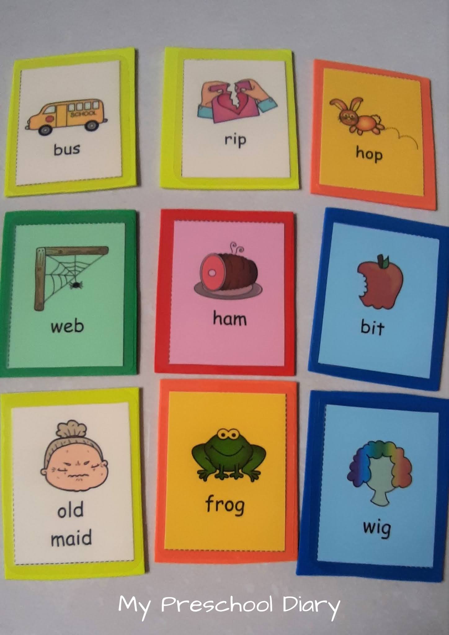 Consonant Vowel Consonant Game Cards