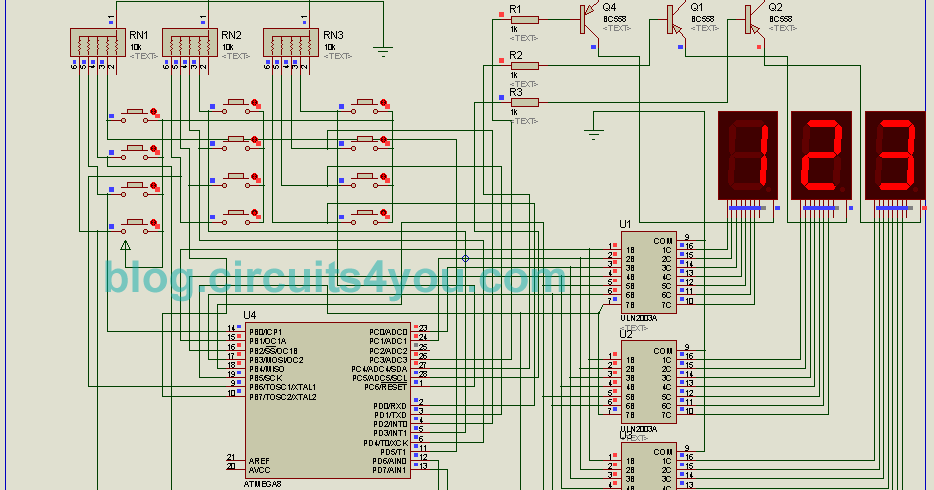Token number display system using microcontroller | circuits4you.com
