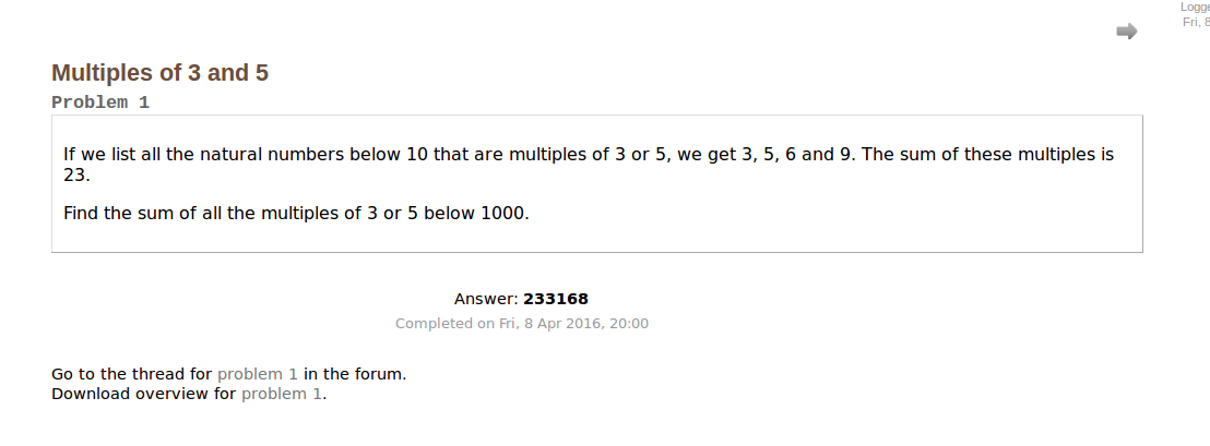 Problem 1 Project Euler solution with python Problem 1 Project Euler solution with python