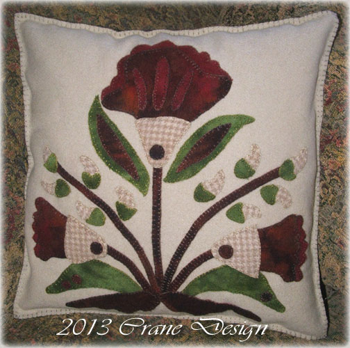 Crane Design by Jan Mott Wool Applique Penny Rug & Punchneedle Patterns ...