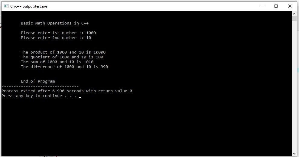 Free Programming Source Codes And Computer Programming Tutorials Basic Math Operations In C