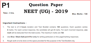 NEET Previous Question Papers - Last 5 Years NEET Exam Papers 2020,2019 ...