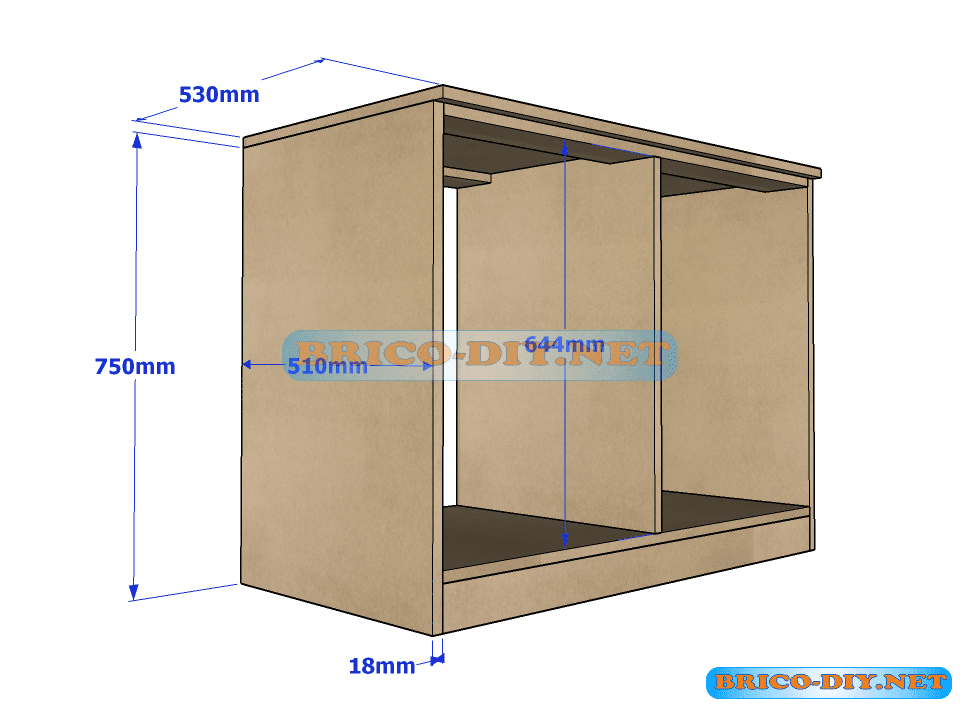 Plano y medidas como hacer una comoda con gavetas de MDF