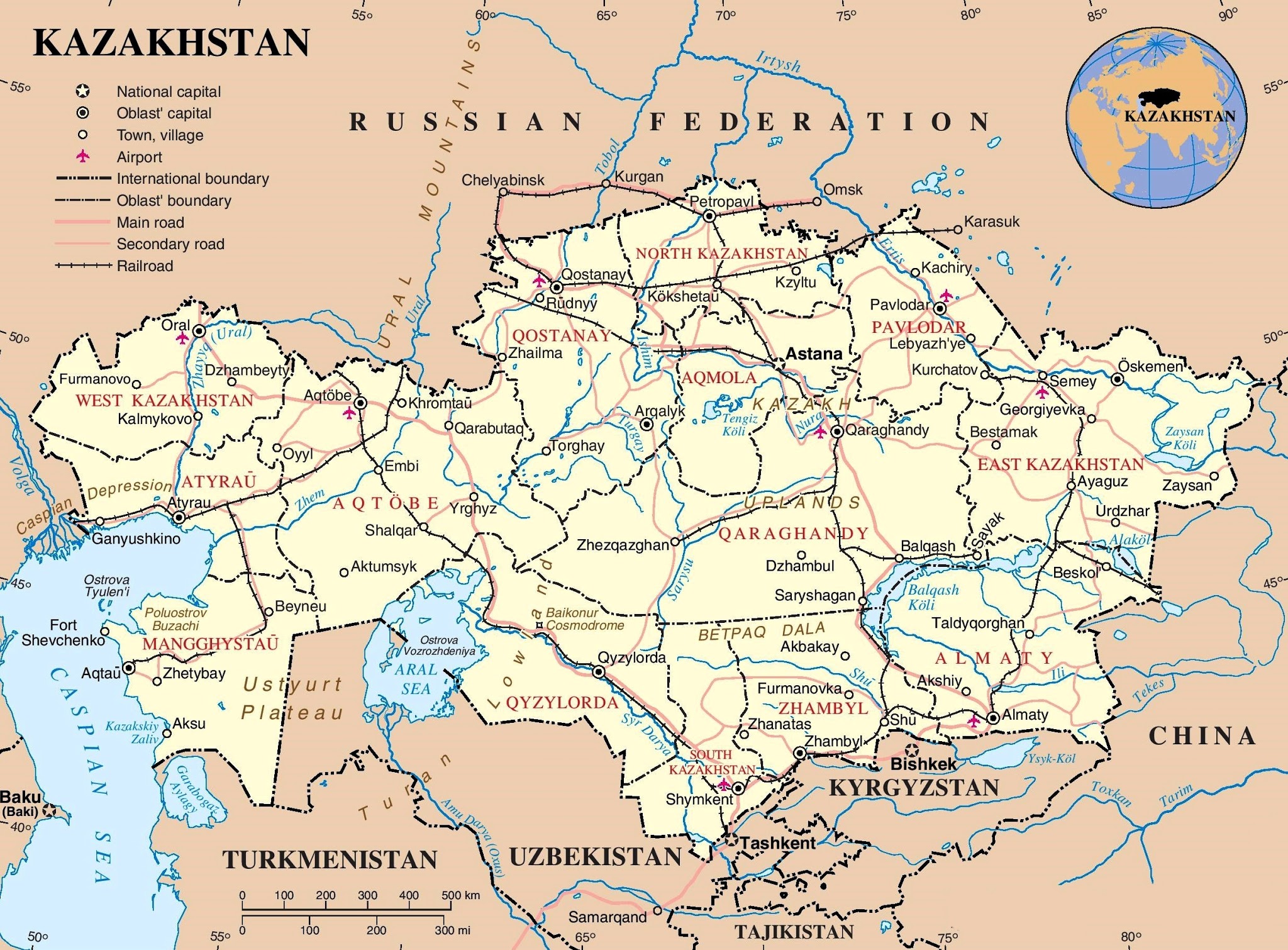 Republic of Kazakhstan Map