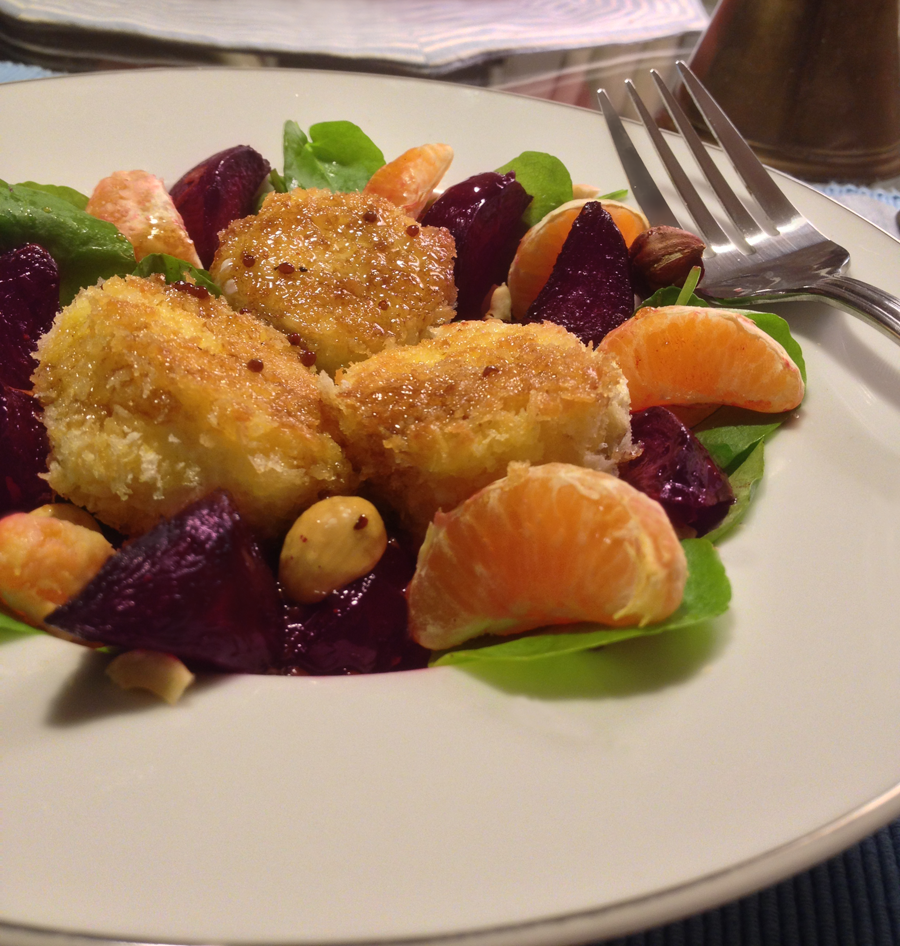 A Kitchen Takes Root: Warm Beet and Chèvre Salad with Maple Vinaigrette