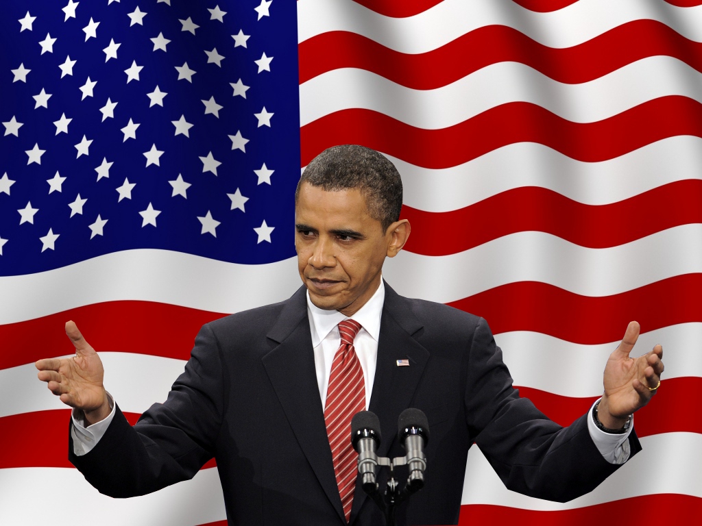 Barack Obama Photos With United States Flag | Black and White Photography