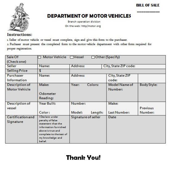 Motorcycle Invoice - Invoice Template