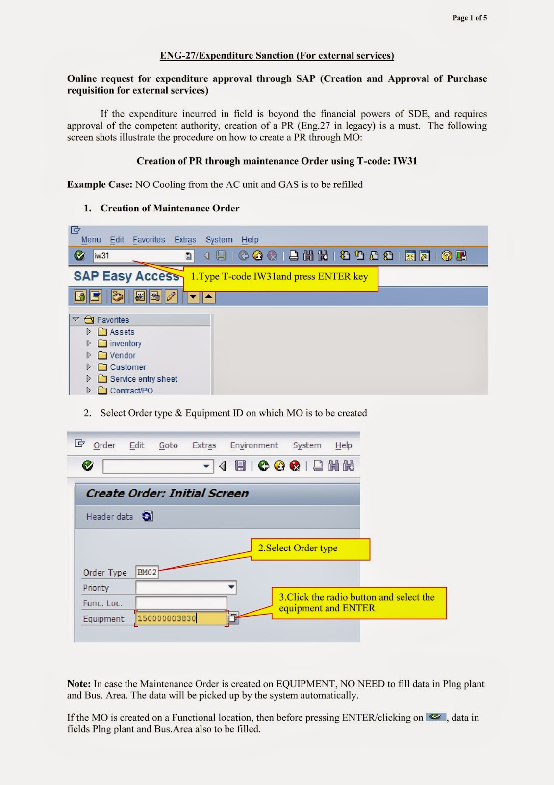 SAP PM, MM module tips for BSNL ERP End users: PR creation through a ...