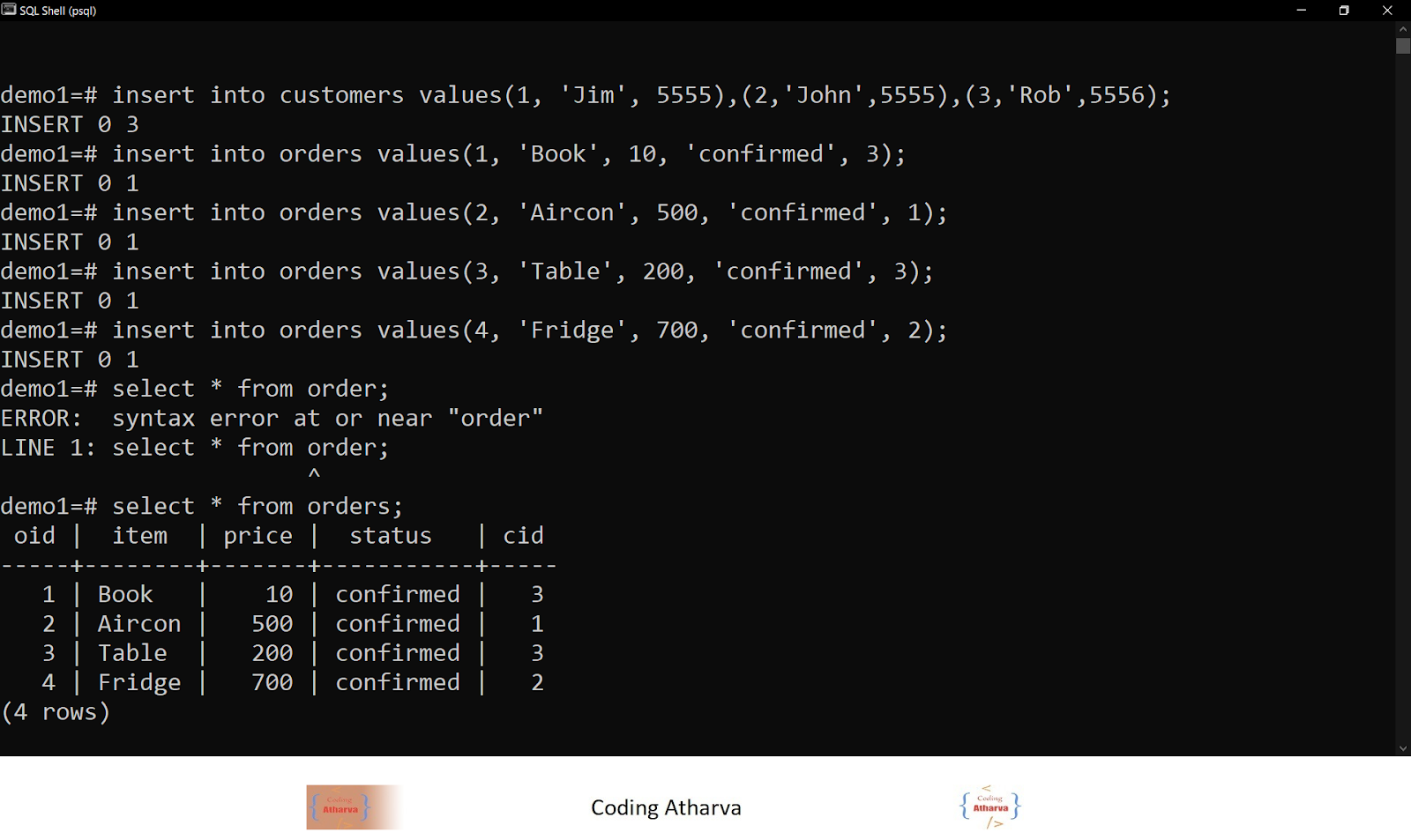 16 Program for Foreign Key in PostgreSQL ~ Coding Atharva