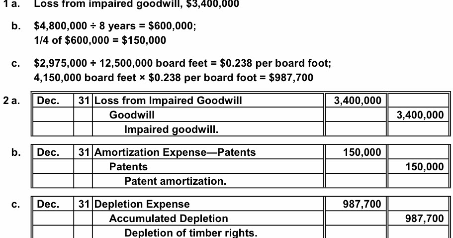 Accounting Questions and Answers: PR 10-6B Amortization and depletion ...