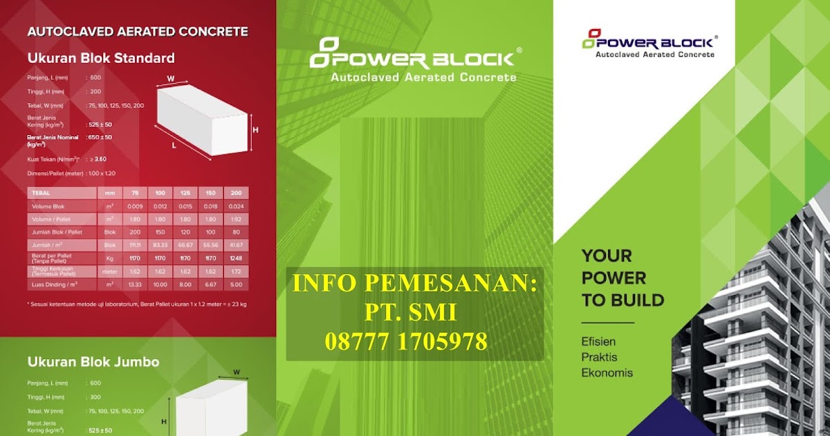 Bata Ringan AAC Murah Berkualitas - Setara merk Hebel: POWER BLOCK BATA ...