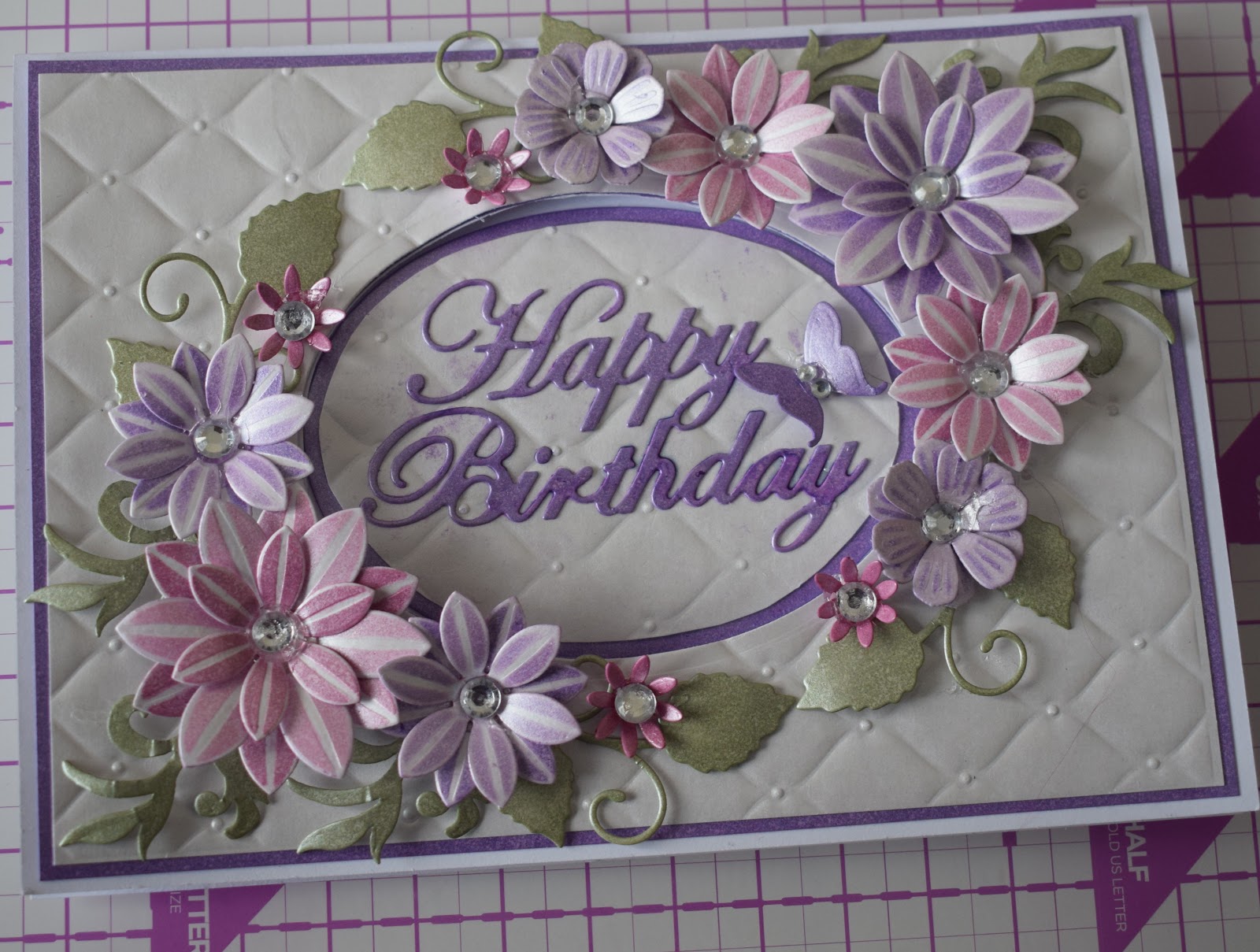 Purple Pixie Dust Card's: Studded leather Happy Birthday