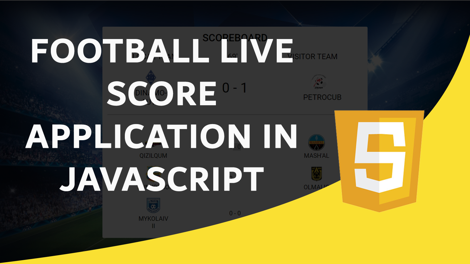 Make A Football Live Scoreboard App With Javascript Doctorcode