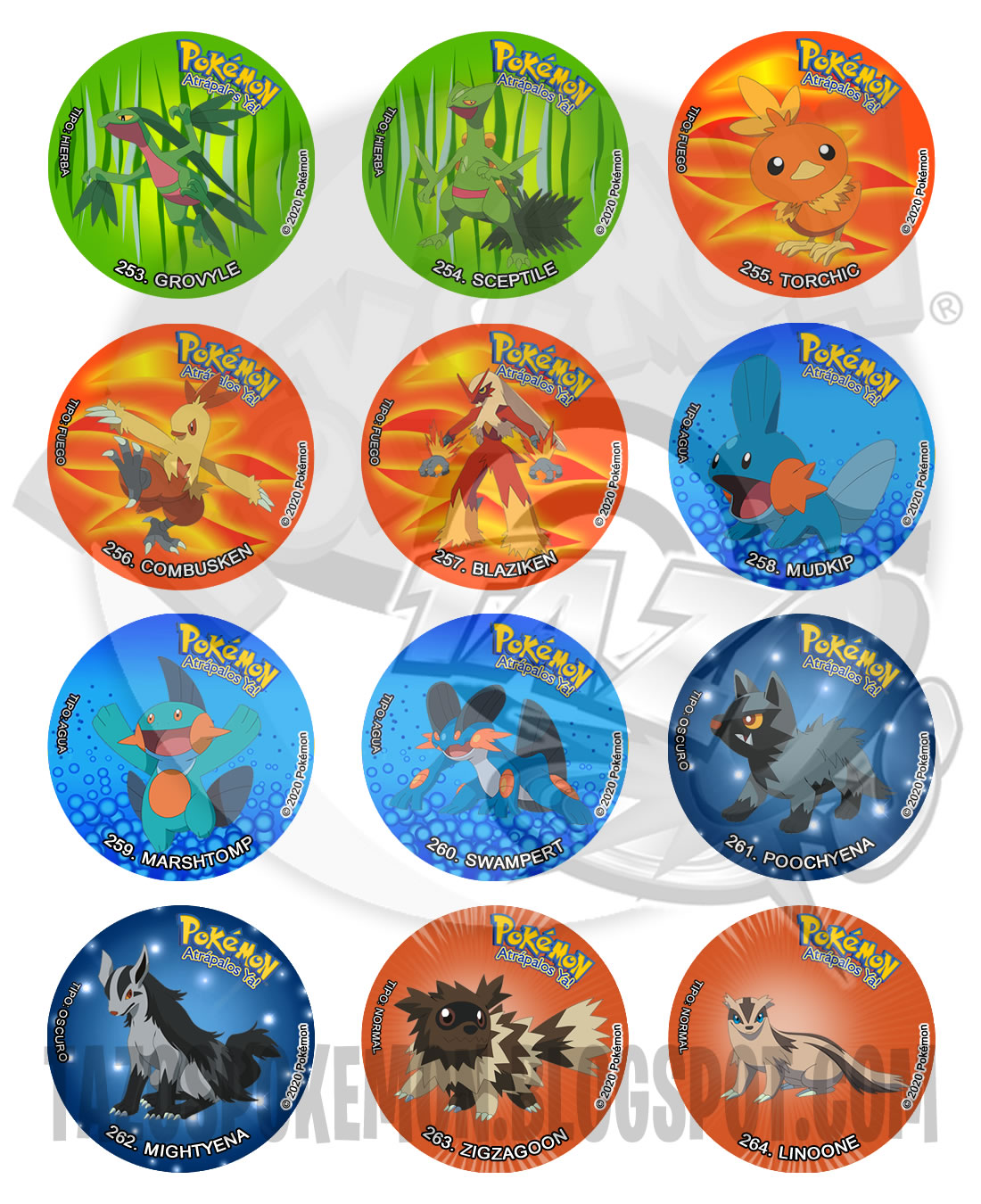 Tazos Pokemon: POKEMONTAZOS: 253 AL 264