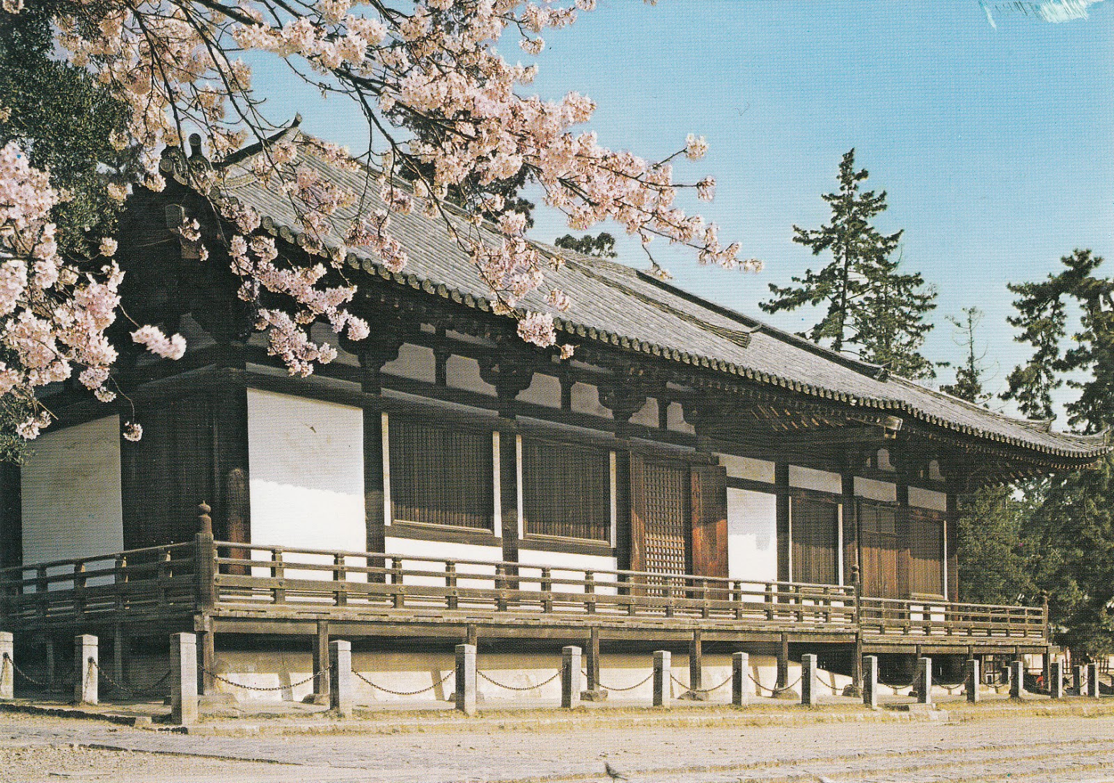 My postcard and stamp week: Japan: Sangatsu-do Hall in Nara