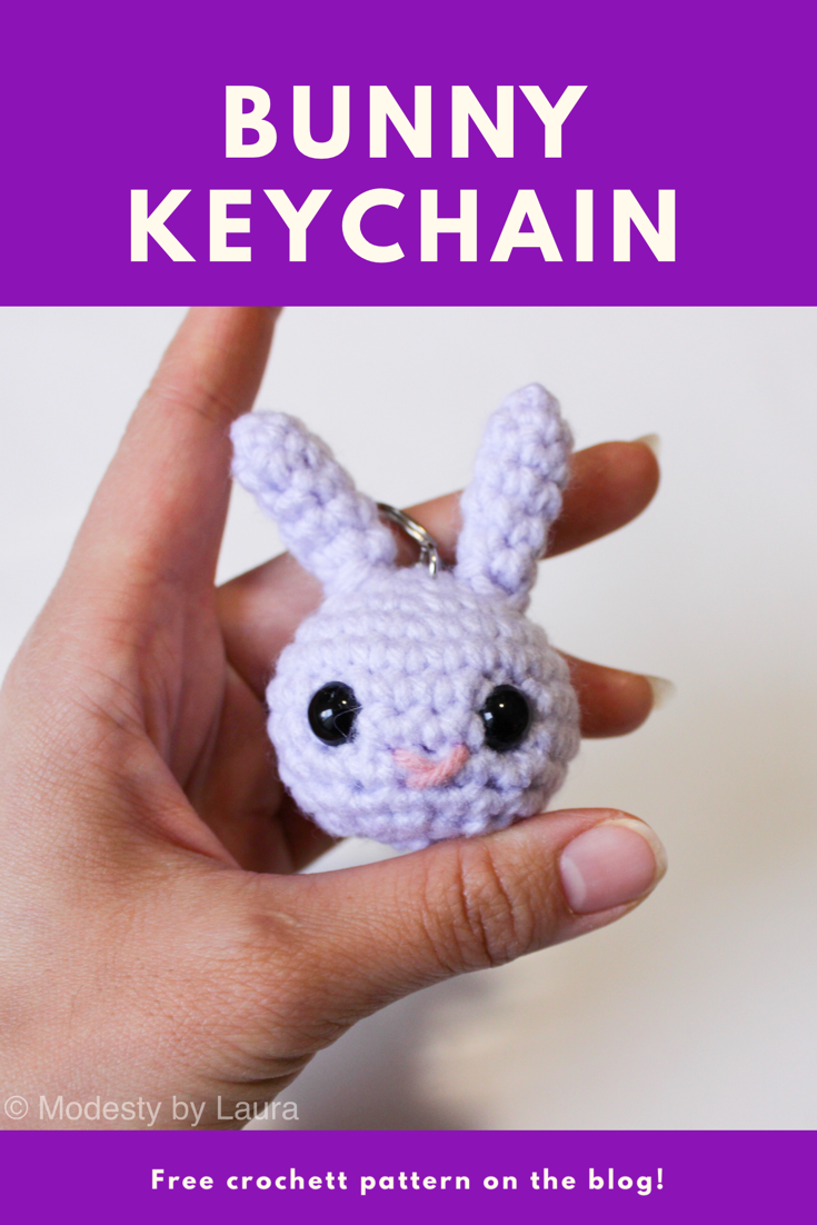 Free Crochet Pattern-- Bunny Keychain | Modesty by Laura