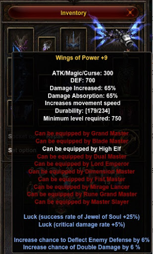 Wing Of Power - Wing Conqueror 2 - So sánh với Wing 4 Mu online SS15 ...