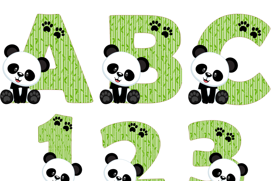 Kits imprimibles gratis : Abecedario panda