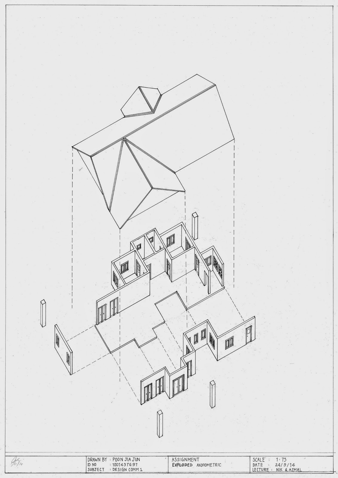 Architecture Drawing: EXPLODED AXONOMETRIC