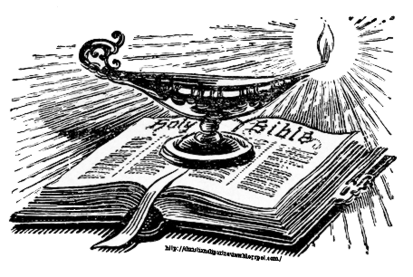 A lighted lamp on top of an open Bible... | Christian Clip Art Review