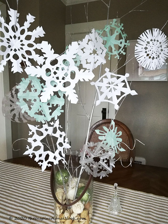 DIY Paper Snowflake Display Tree