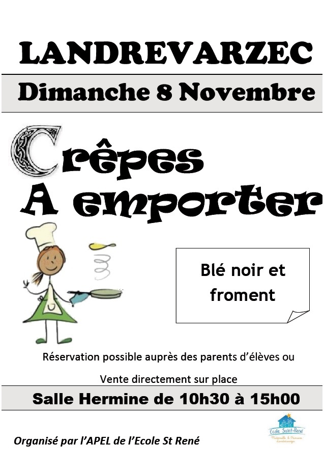 Ecole Saint René Landrévarzec: Vente de crêpes à emporter