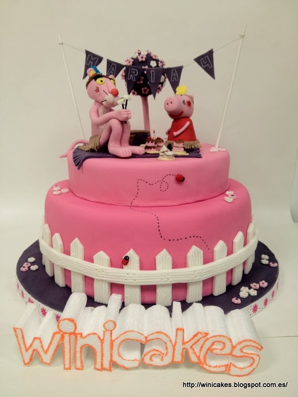winicakes: Pastel Peppa Pig y Pantera Rosa.