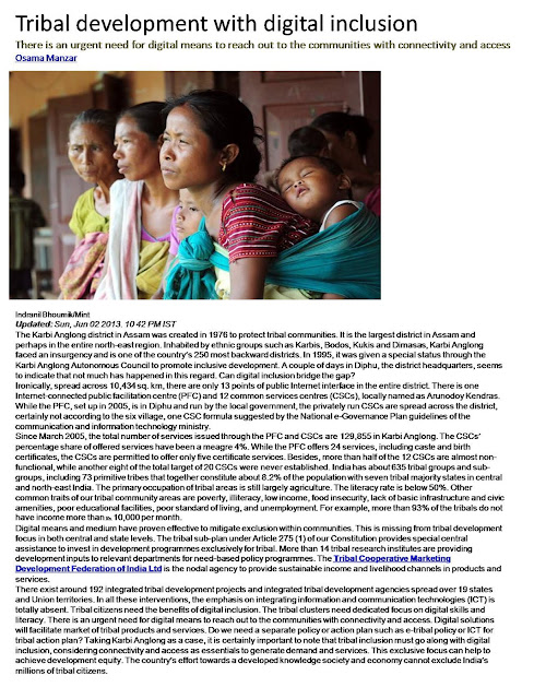 East West Interconnect: Tribal Development with digital inclusion