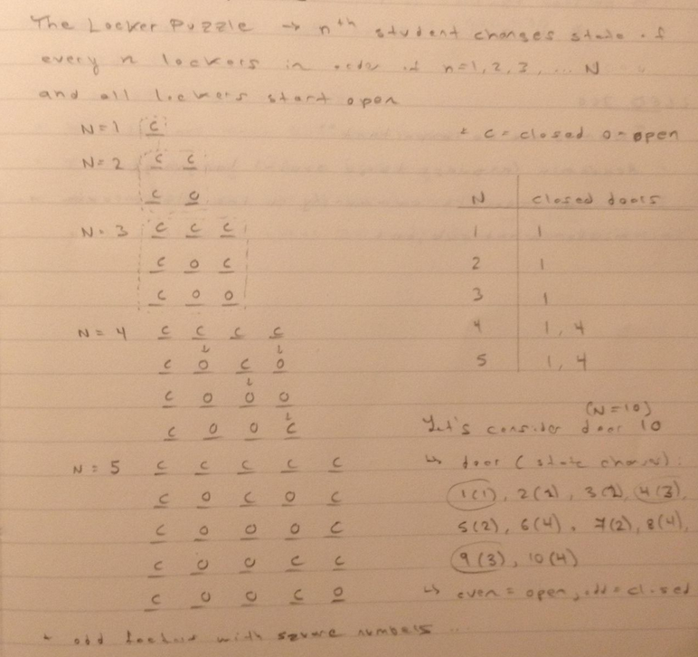 Jeff Loves Math: The Locker Problem