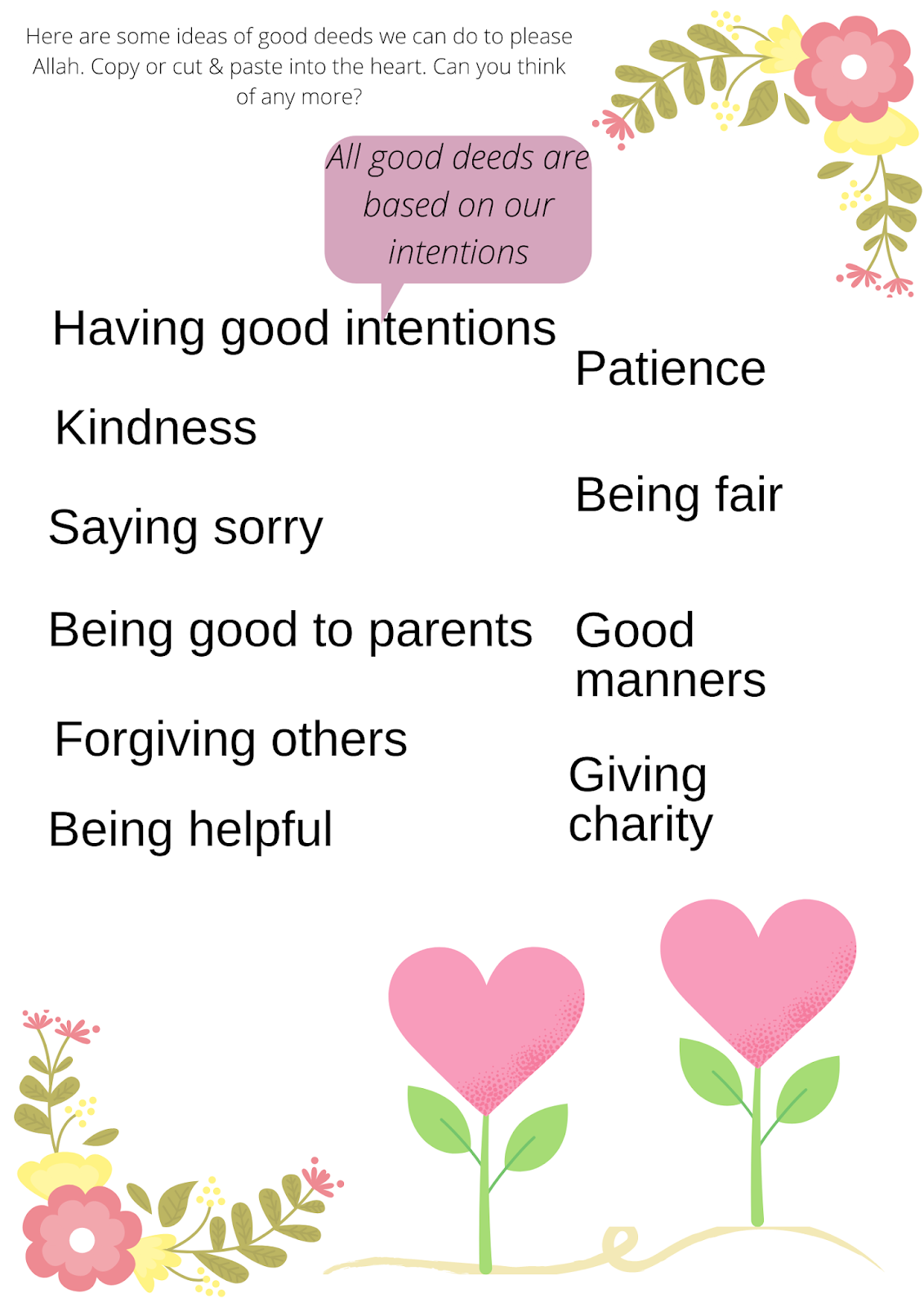 Free hadith printable