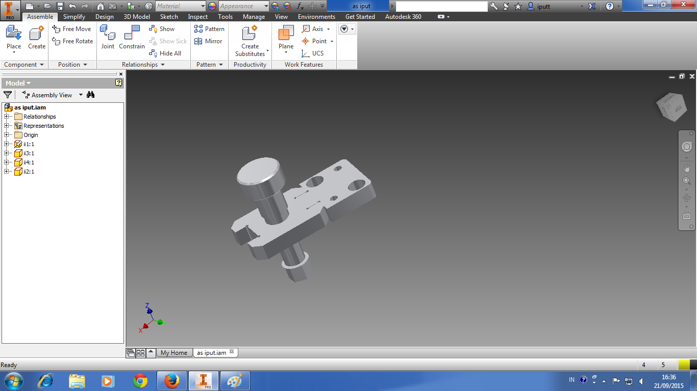 TEKNIK MESIN : gambar 2d& 3d autodesk inventor 2015 professional
