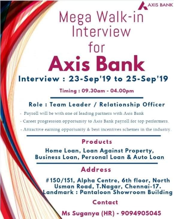 Walk-In Interview on 23rd sep' To 25th Sep' 2019 for Team Leader ...
