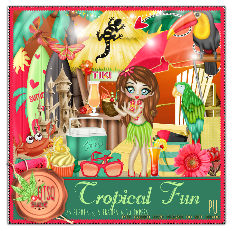 QTags by Suzie Q: New Kit in Store "Tropical Fun" PTU