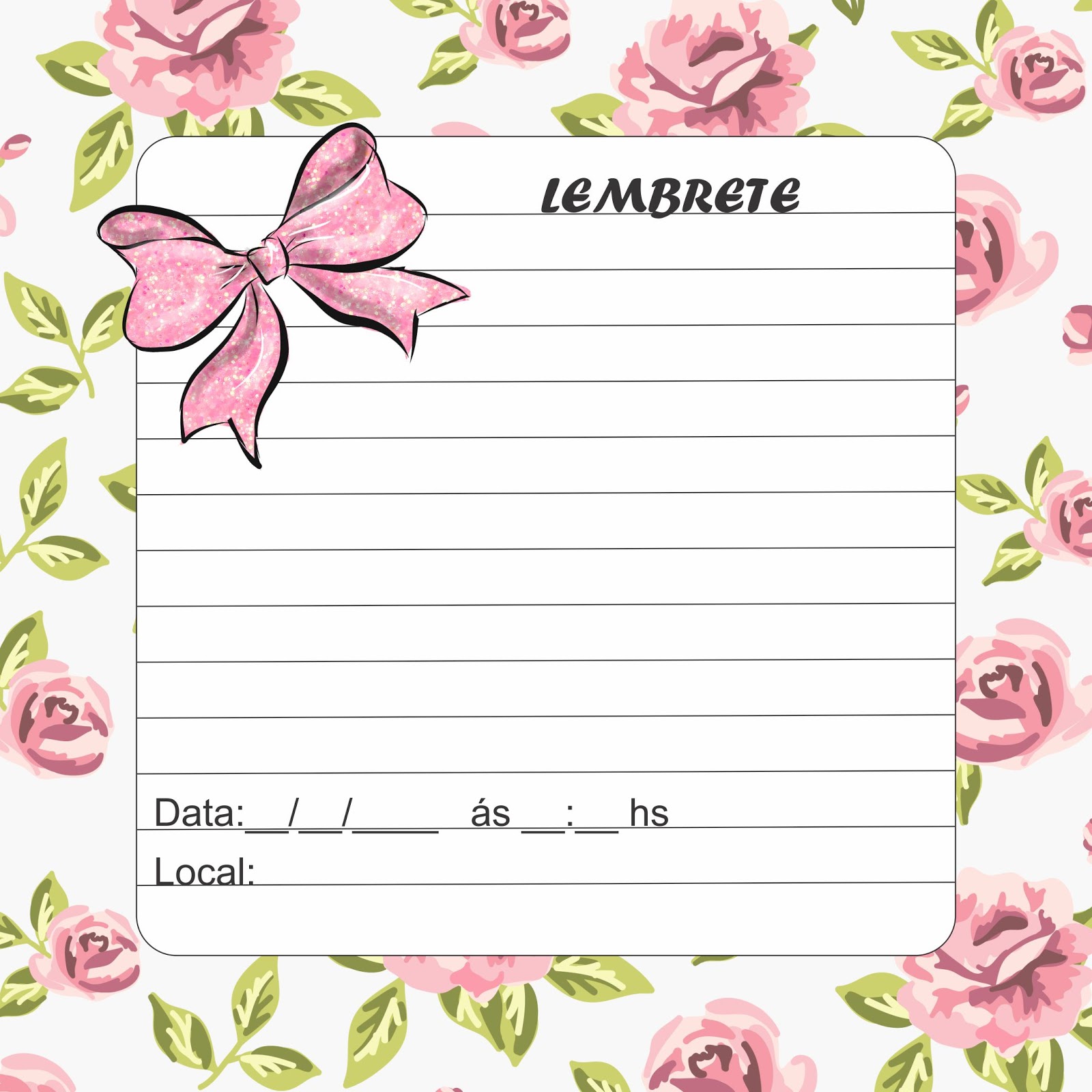PAPEL LEMBRETE GRATIS PARA IMPRIMIR