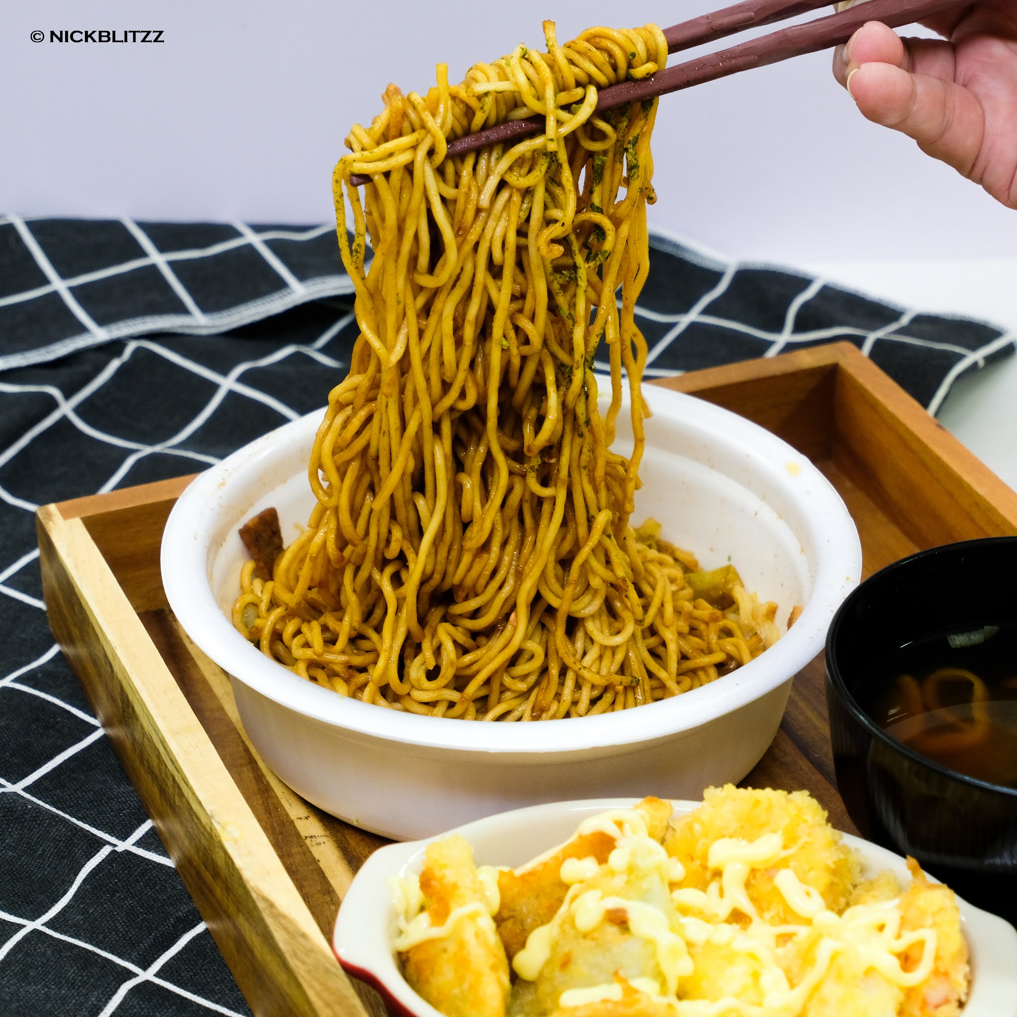 Trying out Japanese instant yakisoba noodles