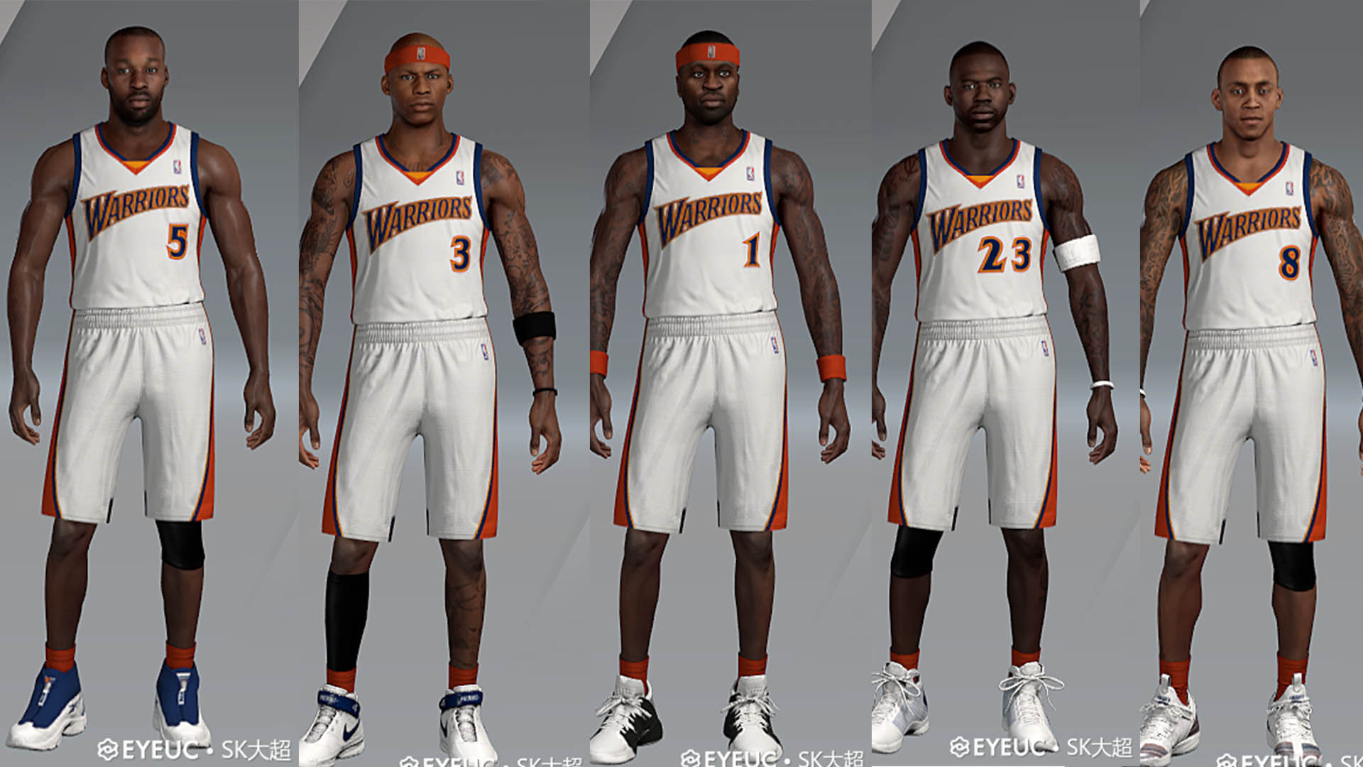 NBA 2K21 GSW Retro Players Cyberfaces and Body Models by sk super