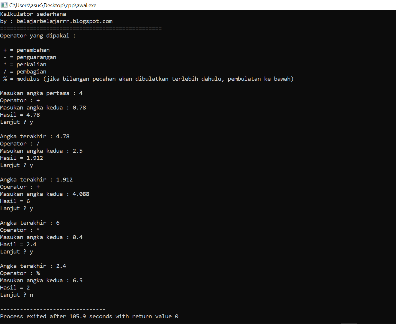 program kalkulator sederhana dengan dev C++ - Belajar Bareng