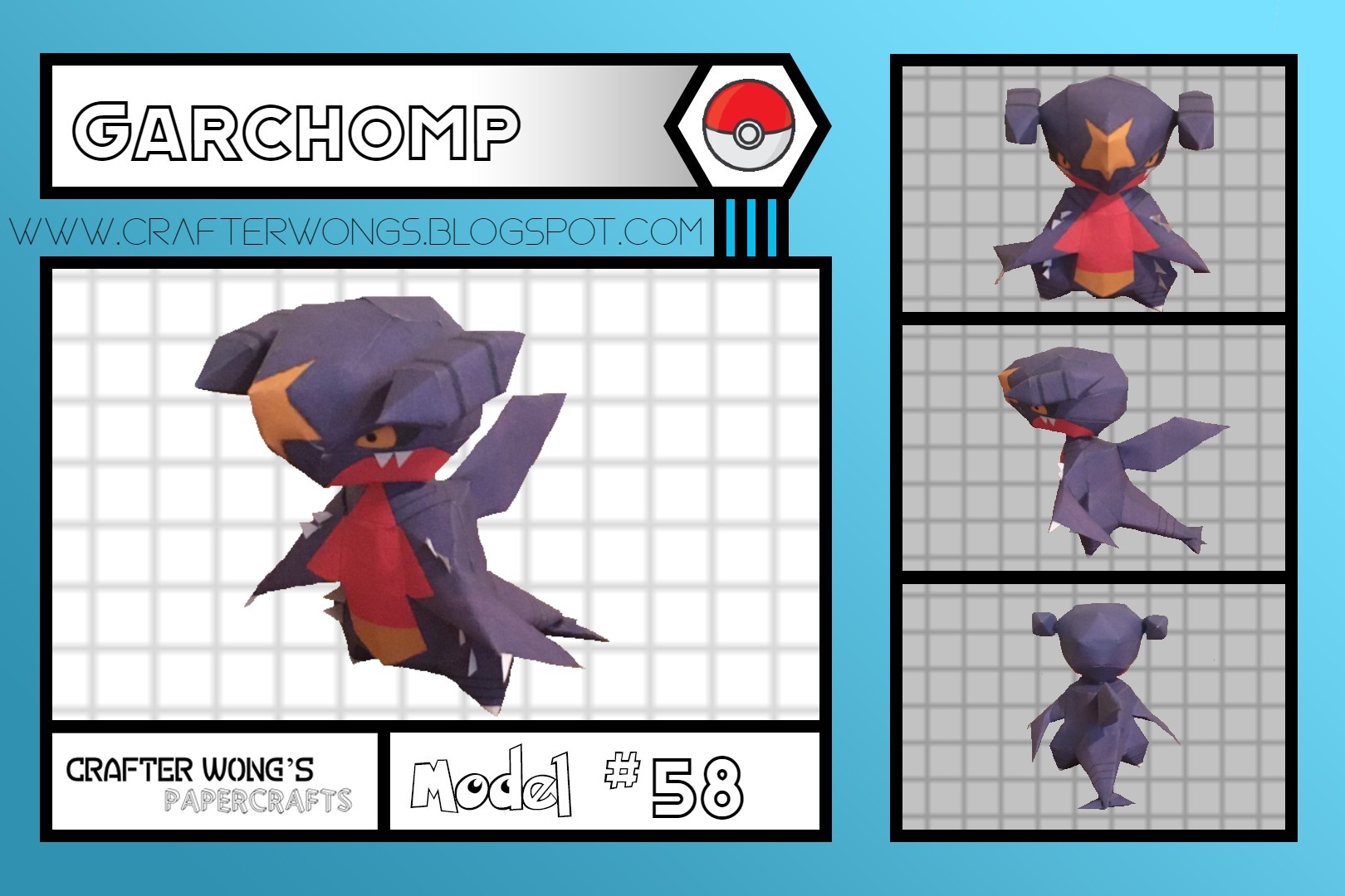 Crafter Wong's Papercraft: Chibi Garchomp