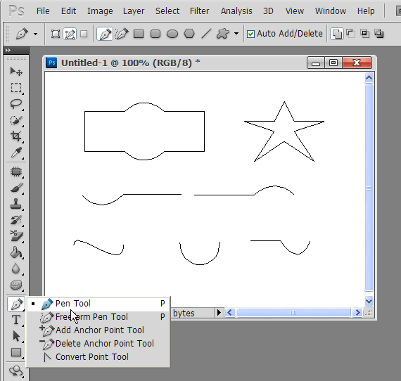 Pen i Freeform Pen Tool u Adobe Photoshop CS5