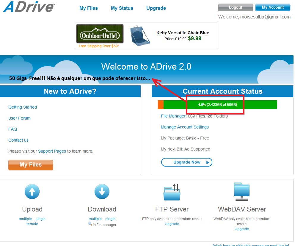 MOISESALBA: ADrive, SkyDrive, Box, Google Drive e outros mais.