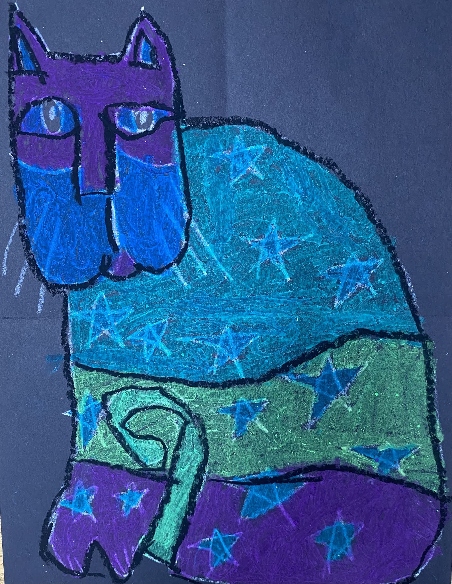 Mrs. Harris' art room: Laurel Burch cats kindergarten art lesson