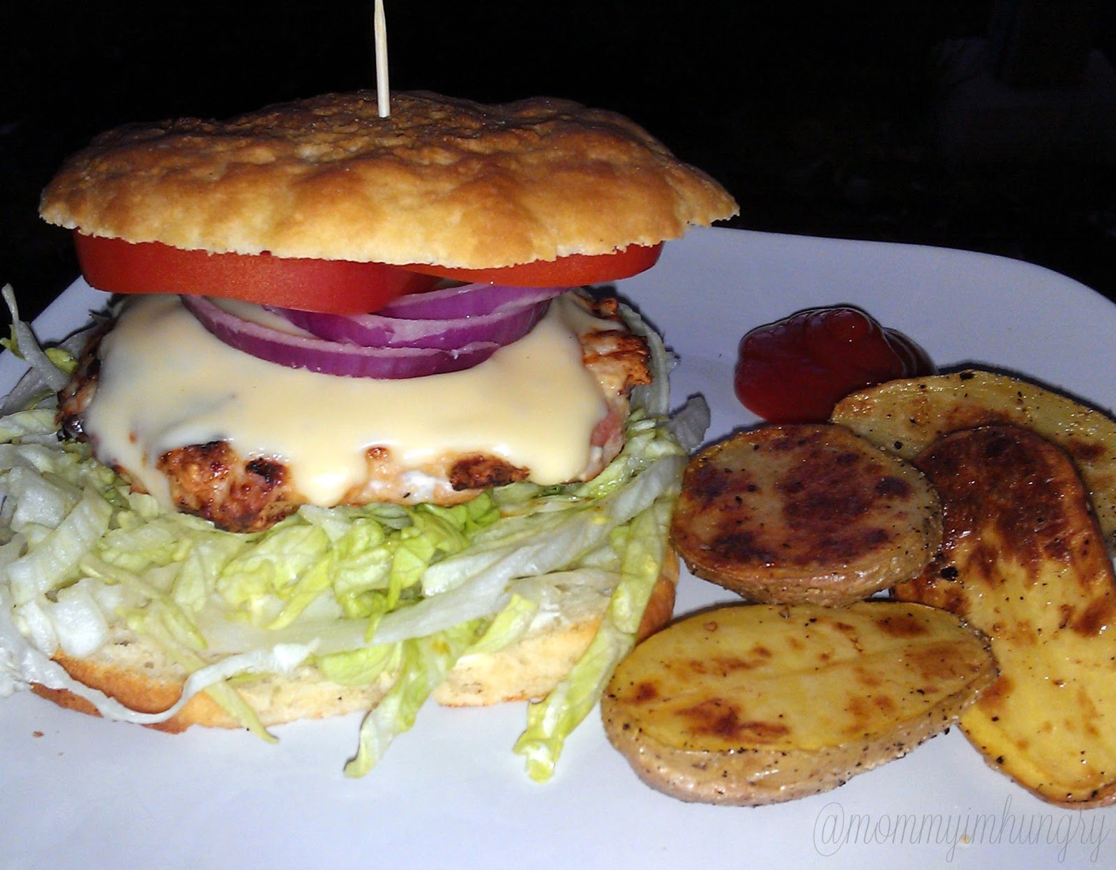 MIH Recipe Blog: Grilled Ham and Cheese Chicken Burgers with Roasted ...