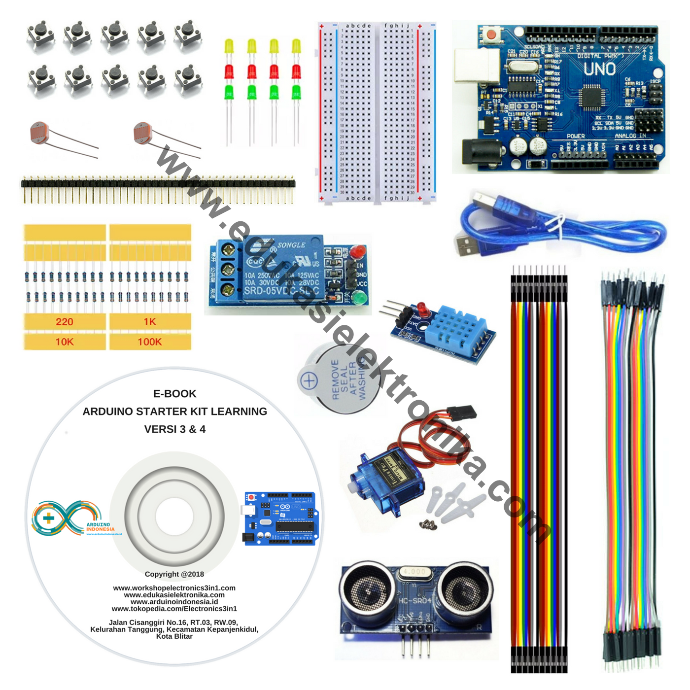 Arduino Uno R3 Starter KIT Learning V.3 ( Paket Belajar Arduino For ...