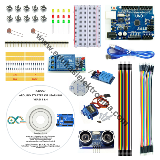 Arduino Uno R3 Starter KIT Learning V.3 ( Paket Belajar Arduino For ...