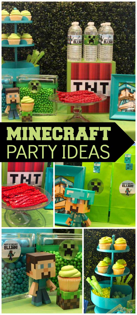 72 ideas de decoración para Fiesta de cumpleaños de Minecraft