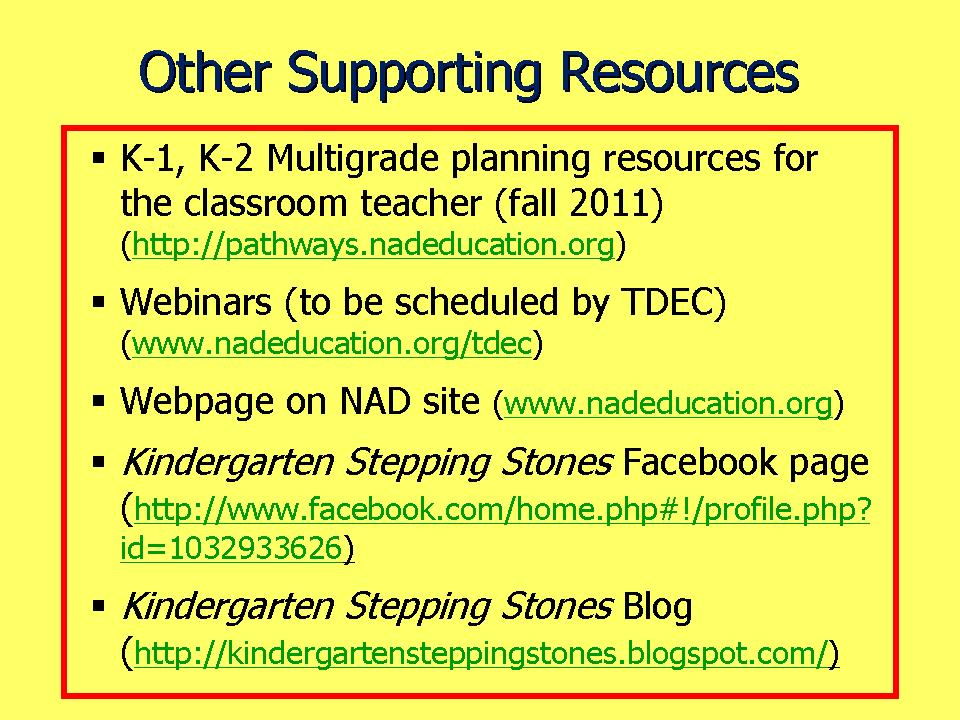 Kindergarten Stepping Stones