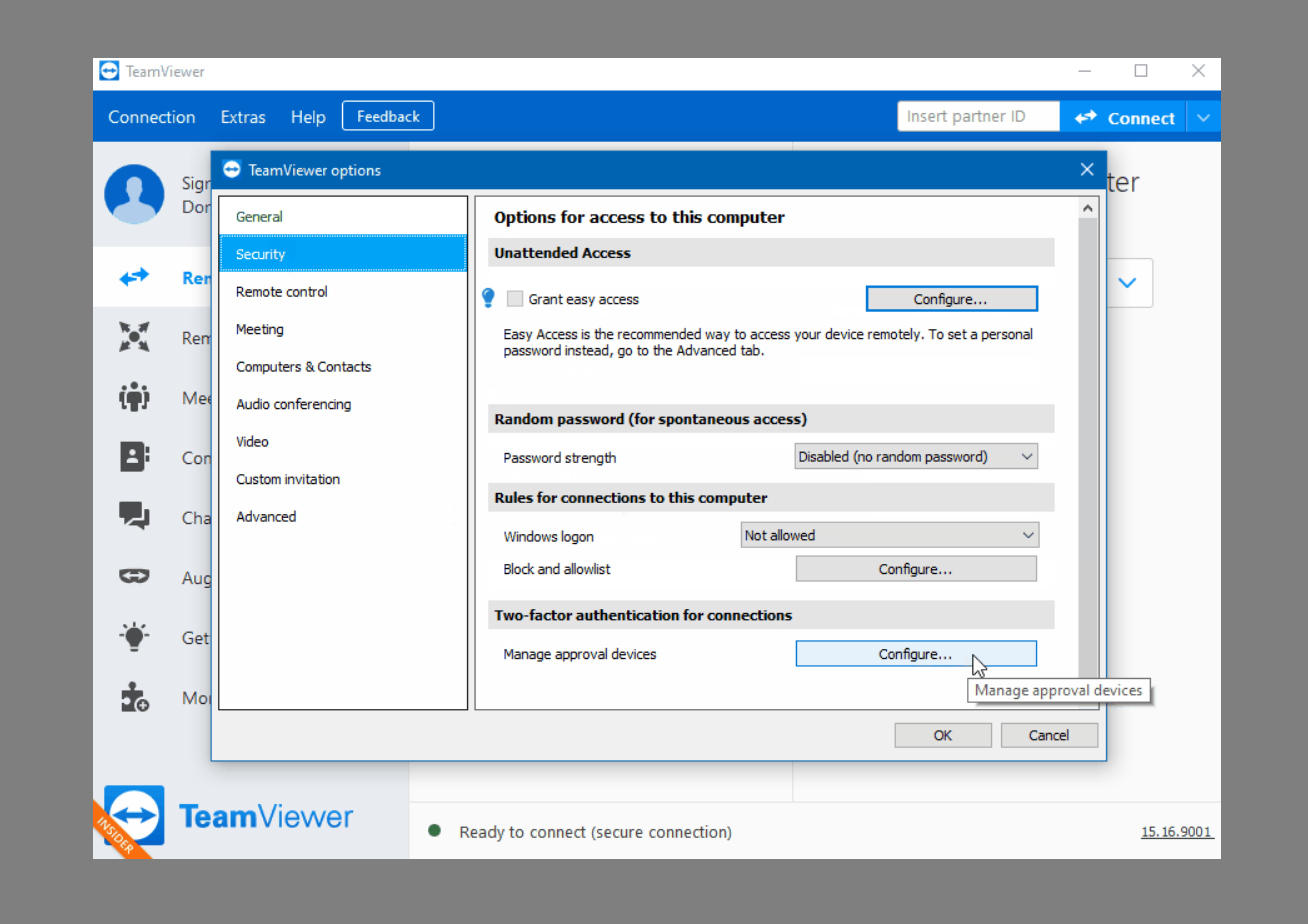 TeamViewer has introduced two-factor authentication to ensure more security for its users
