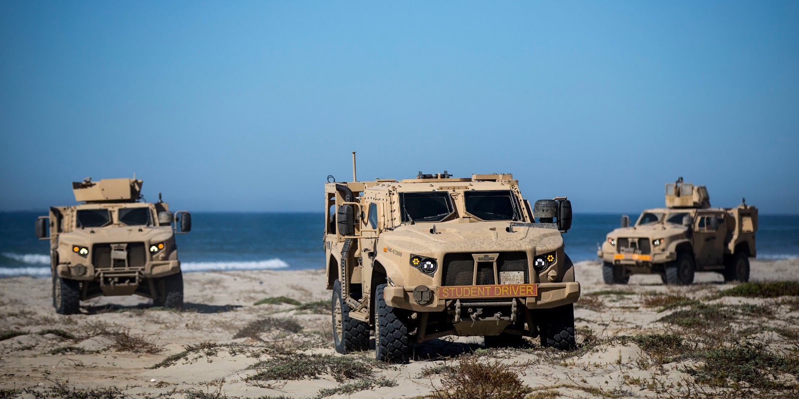 SNAFU!: 1st MARDIV JLTV driver training at White Beach...