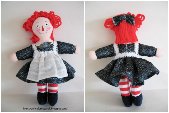 How to Make a Raggedy Doll (free 6" pattern) | The Doll Coloring Book